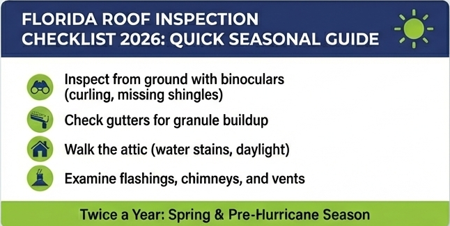 Florida Roof Inspection Checklist 2026: What Every Homeowner Should ...